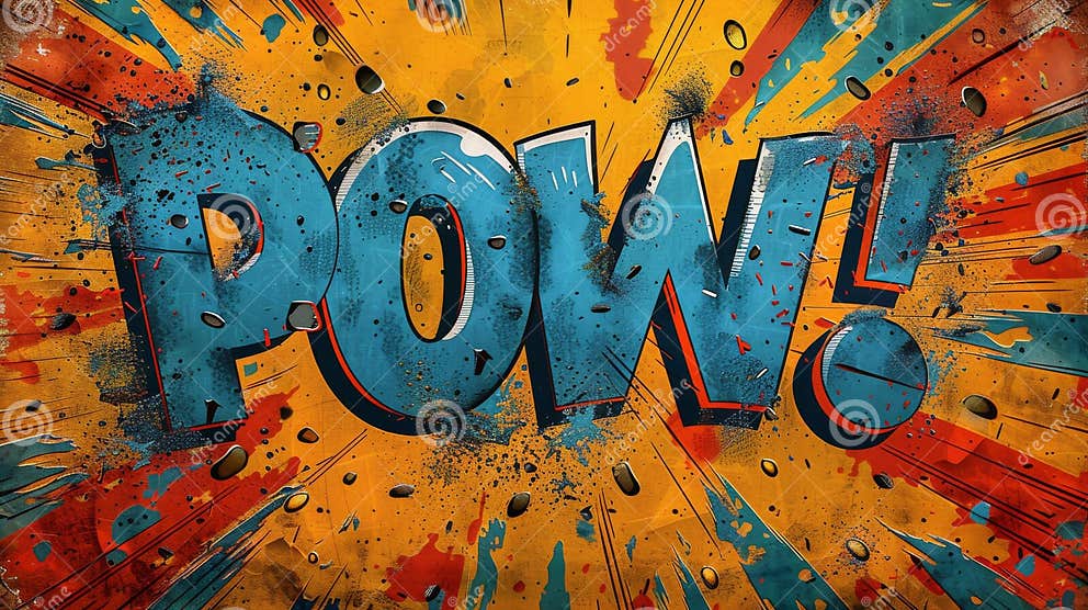 Comic Book Style Splash with Pow Text, Colorful Explosion Background ...