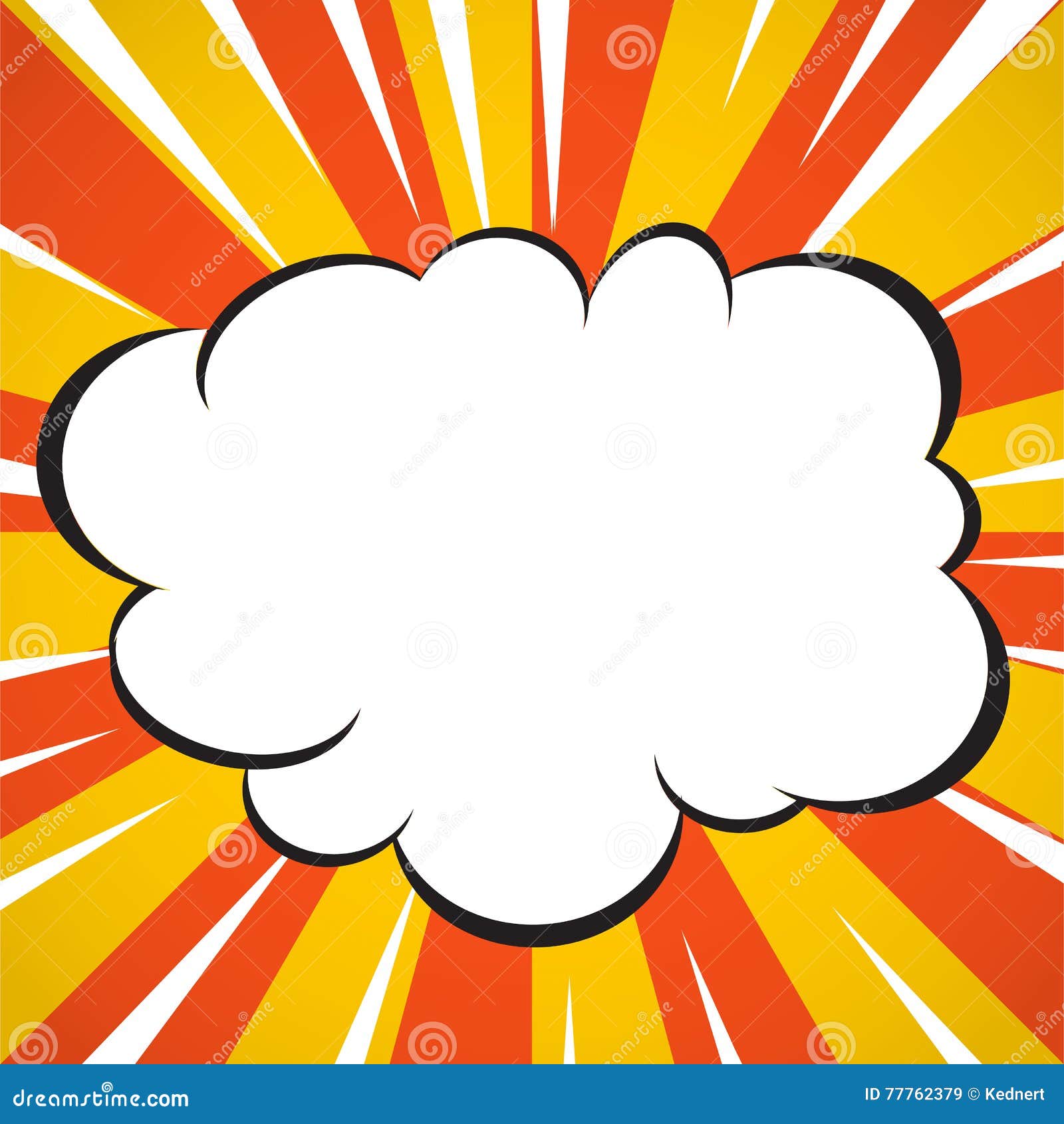 Comic Book Superhero Explosion Cloud Pop Art Style Yellow and White ...