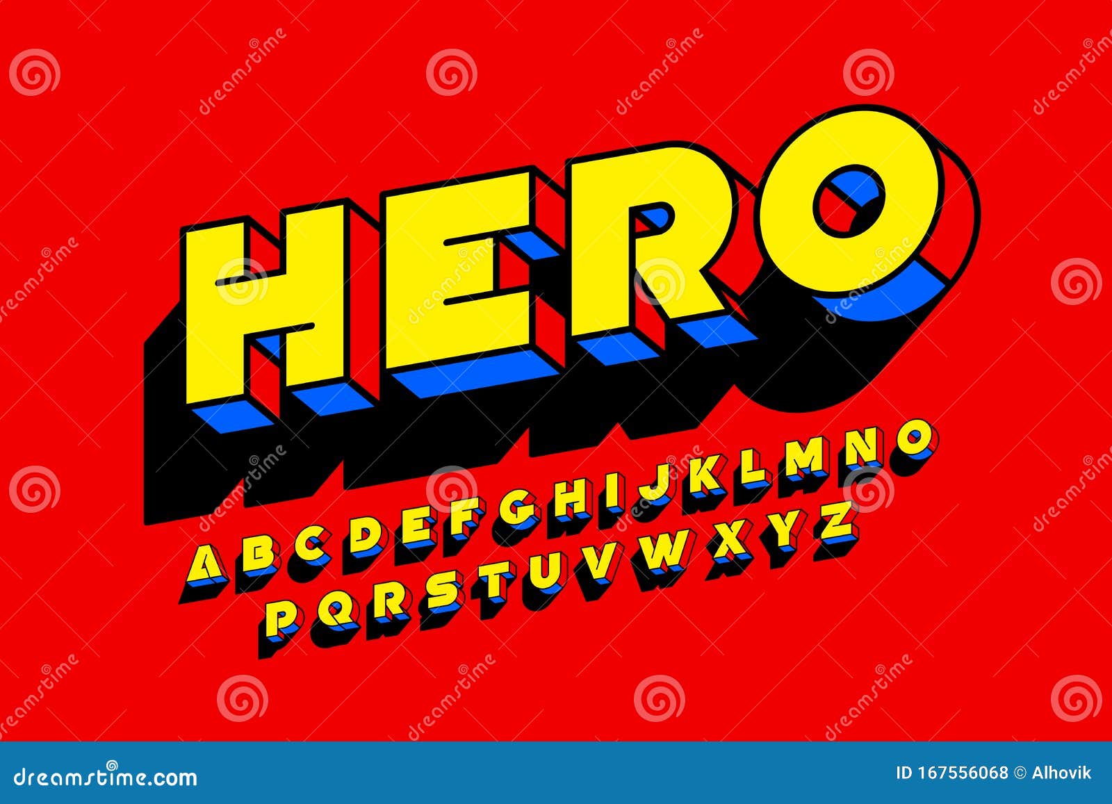 Comic Book SuperHero Style Font Stock Vector - Illustration of cartoon ...