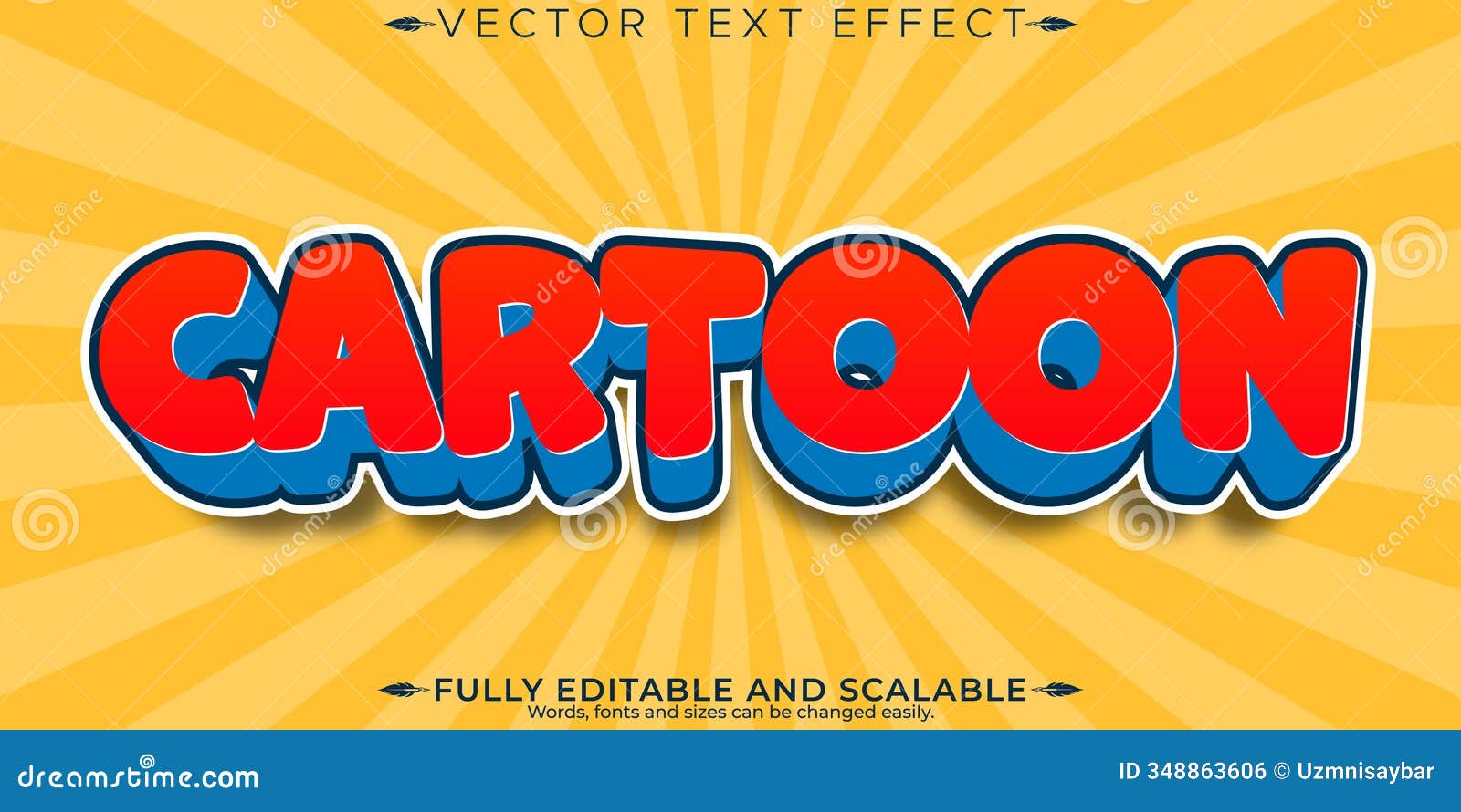 Comic Book Text Effect, Editable Cartoon and Pop Art Text Style Stock ...