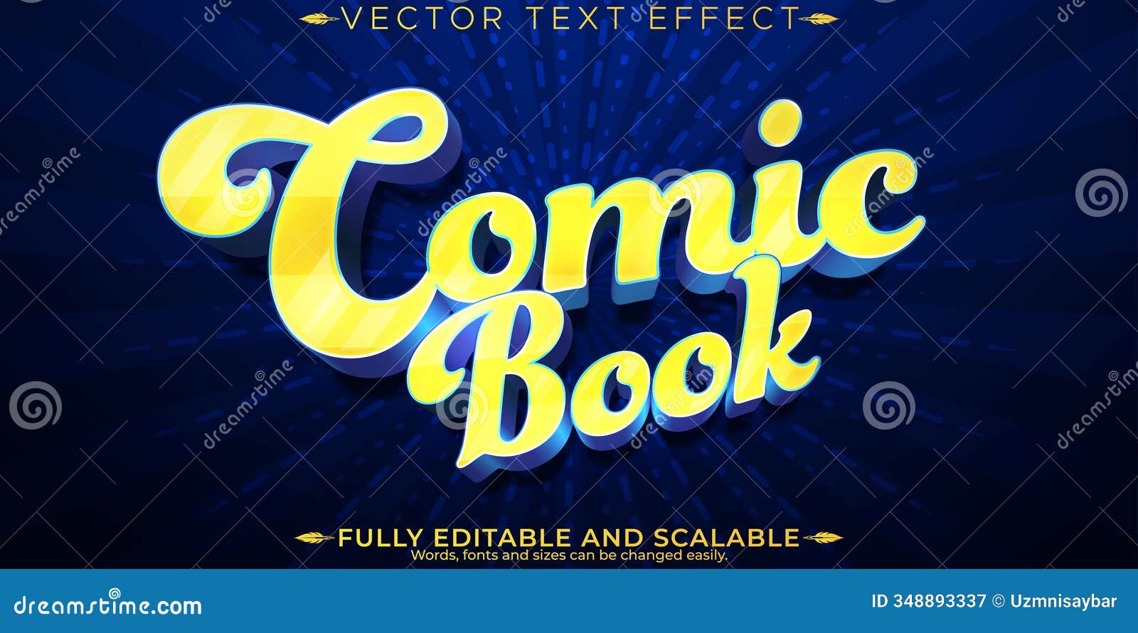 Comic Book Text Effect, Editable Cartoon and Pop Art Text Style Stock ...