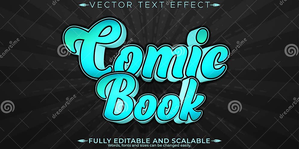 Comic Book Text Effect, Editable Funny and Cartoontext Style Stock ...