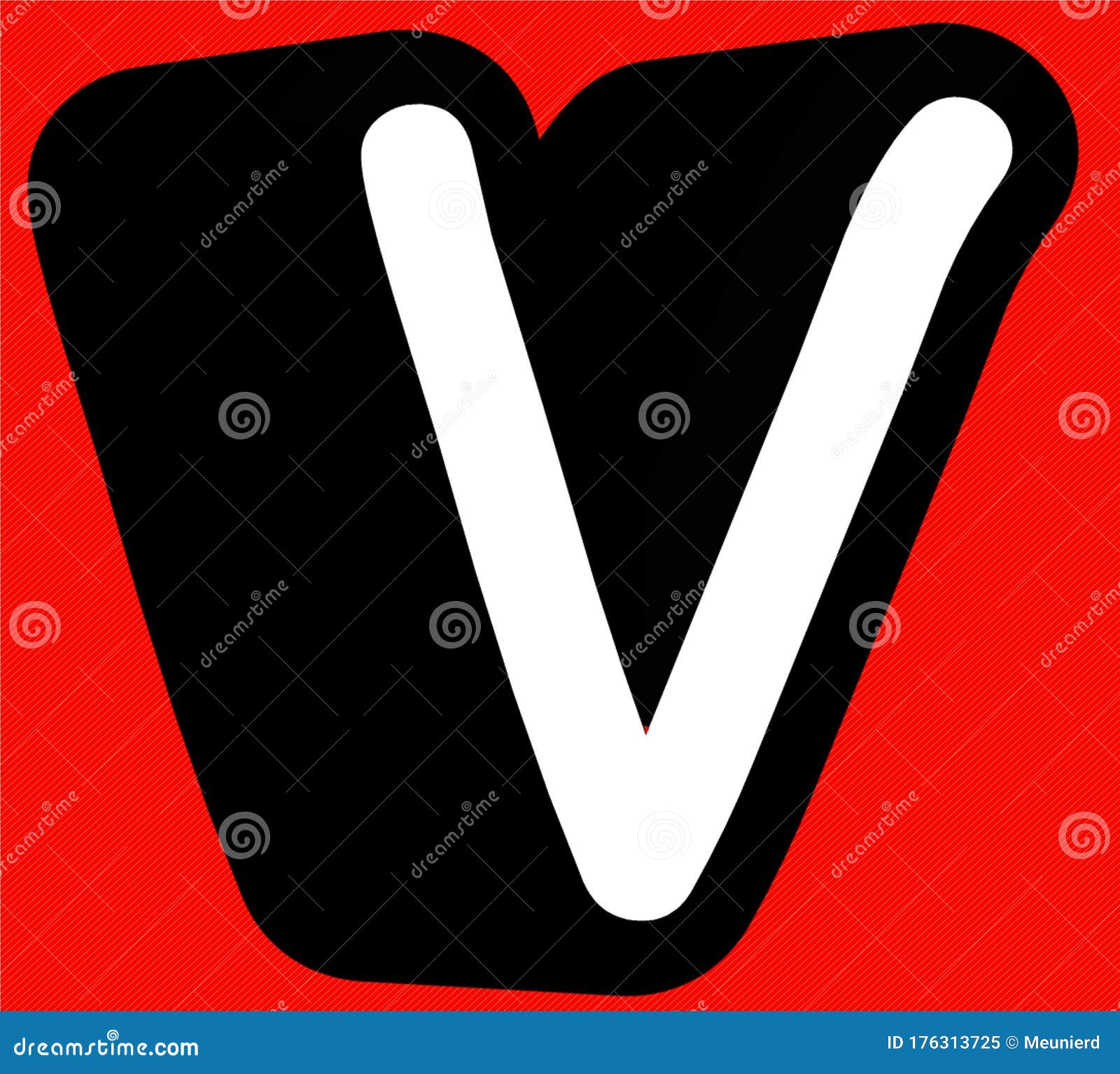 Comic book V letter stock illustration. Illustration of icon - 176313725