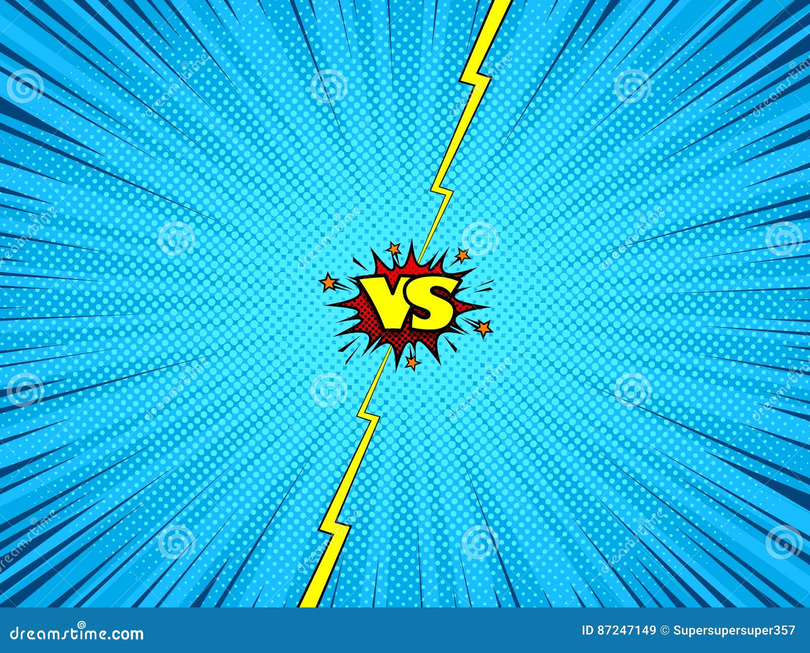 Comic Book Versus Battle Background Stock Vector Illustration Of