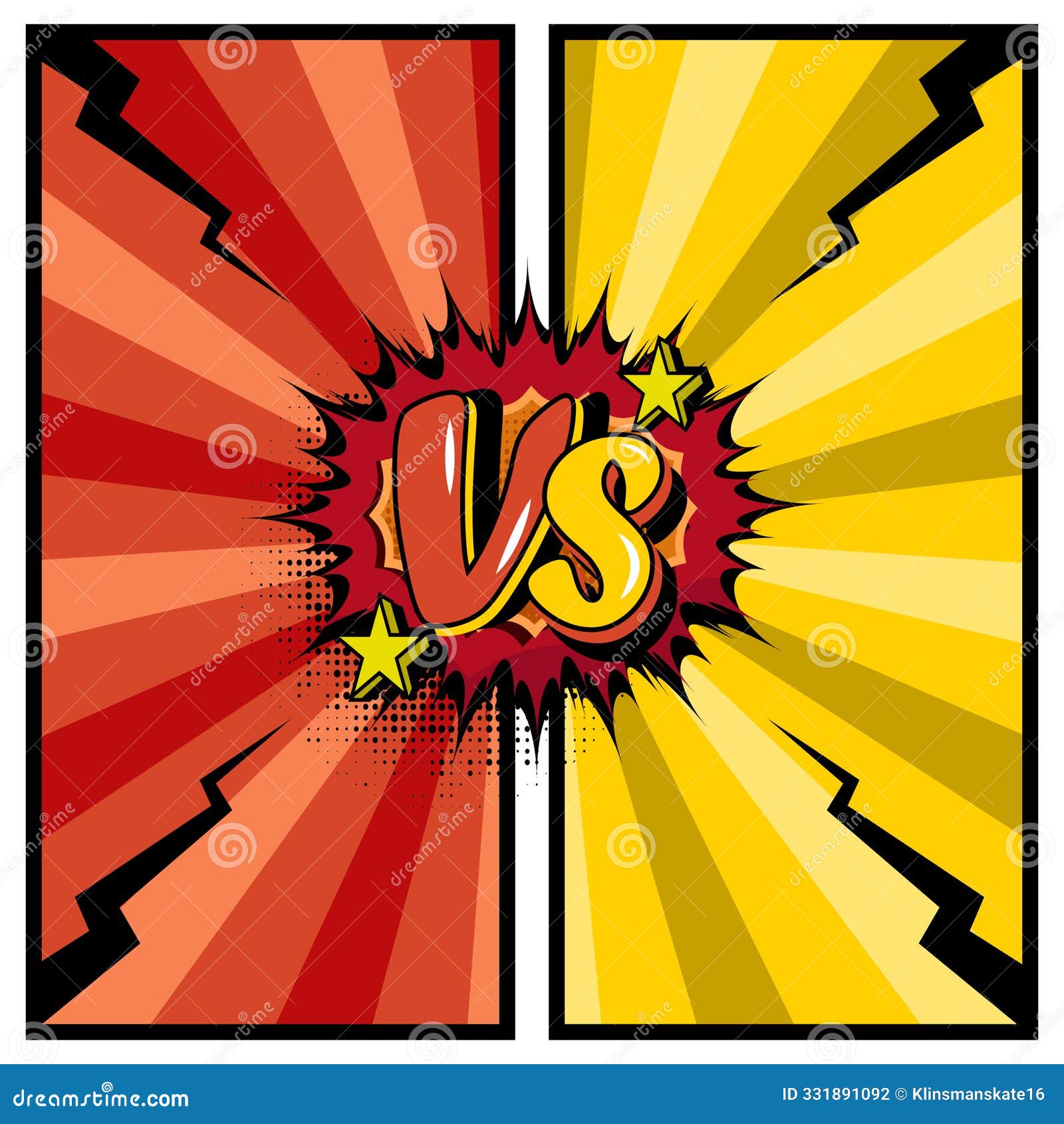 Comic Book Versus Classic Pop Art Style Background Illustration Stock ...