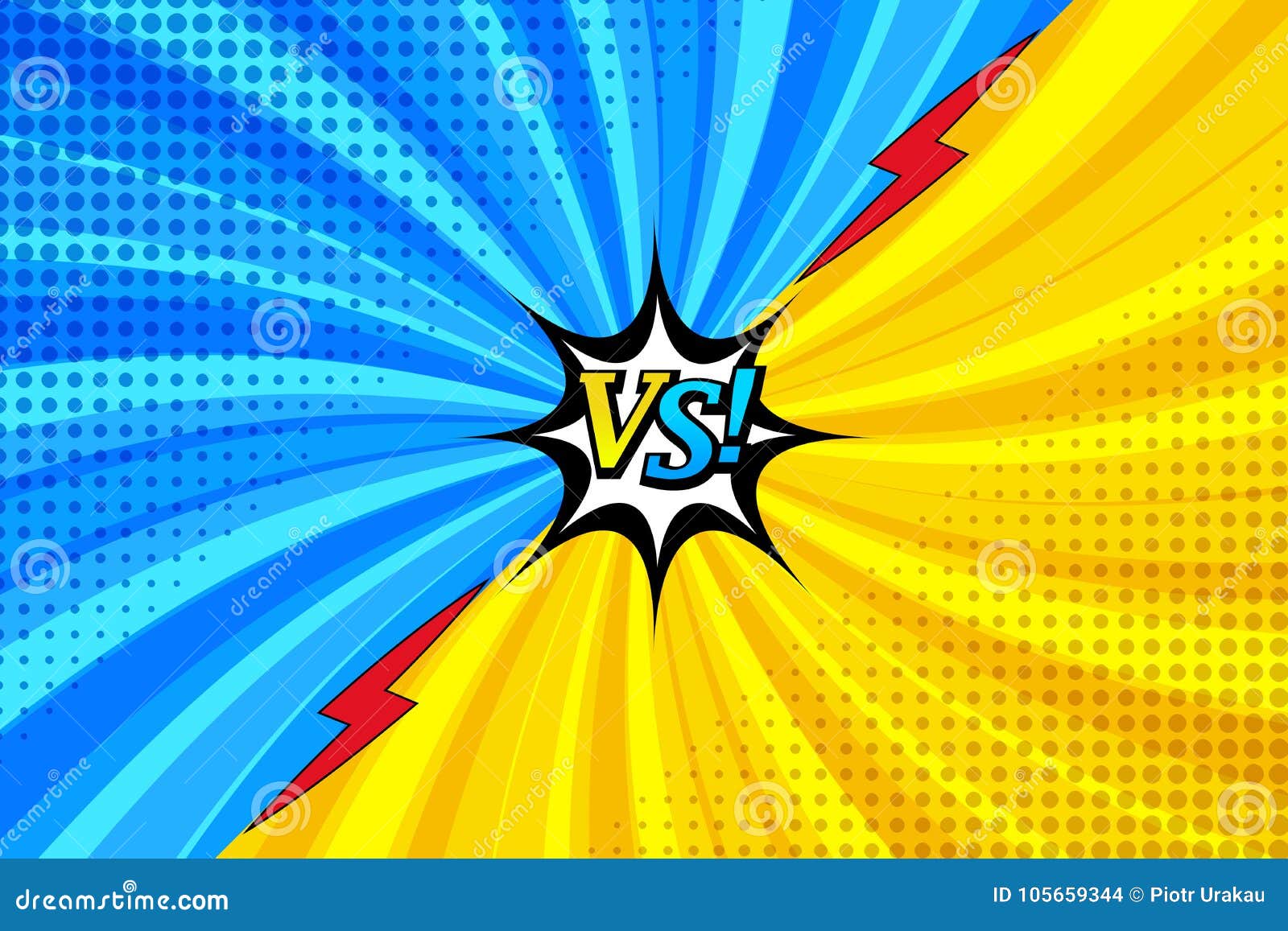 Comic Book Versus Horizontal Template Stock Vector - Illustration of ...