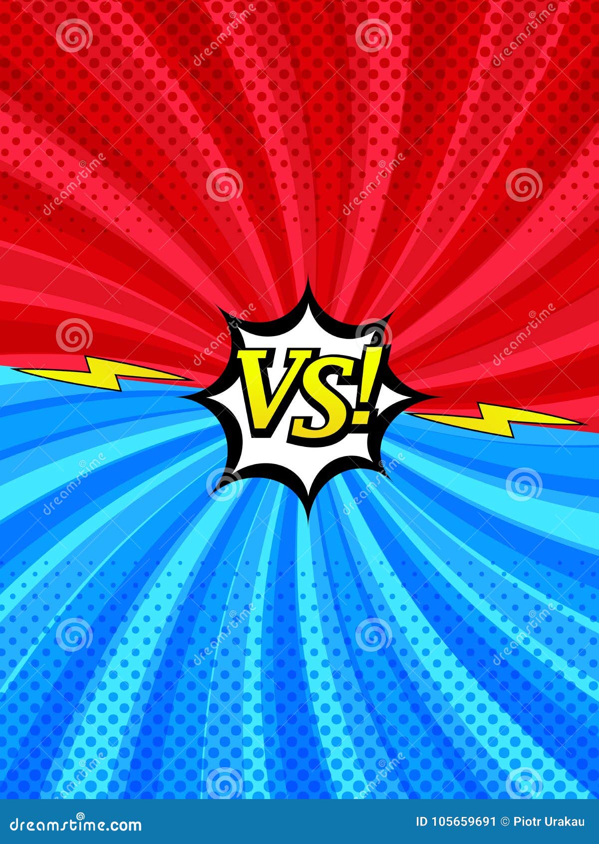 Comic Book Versus Vertical Style Background Stock Vector - Illustration ...