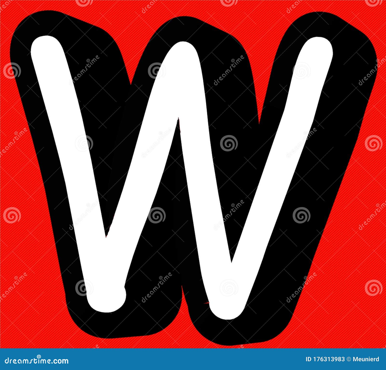 Comic book W letter stock illustration. Illustration of education ...