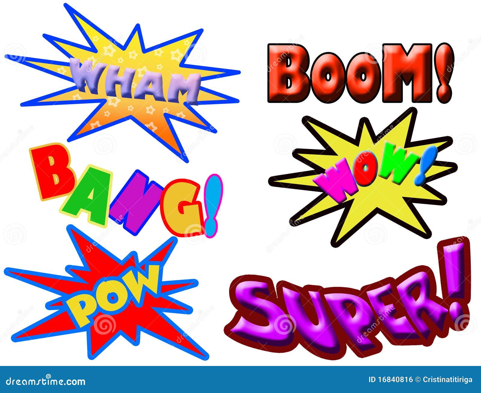 Comic book words stock vector. Illustration of burst - 16840816