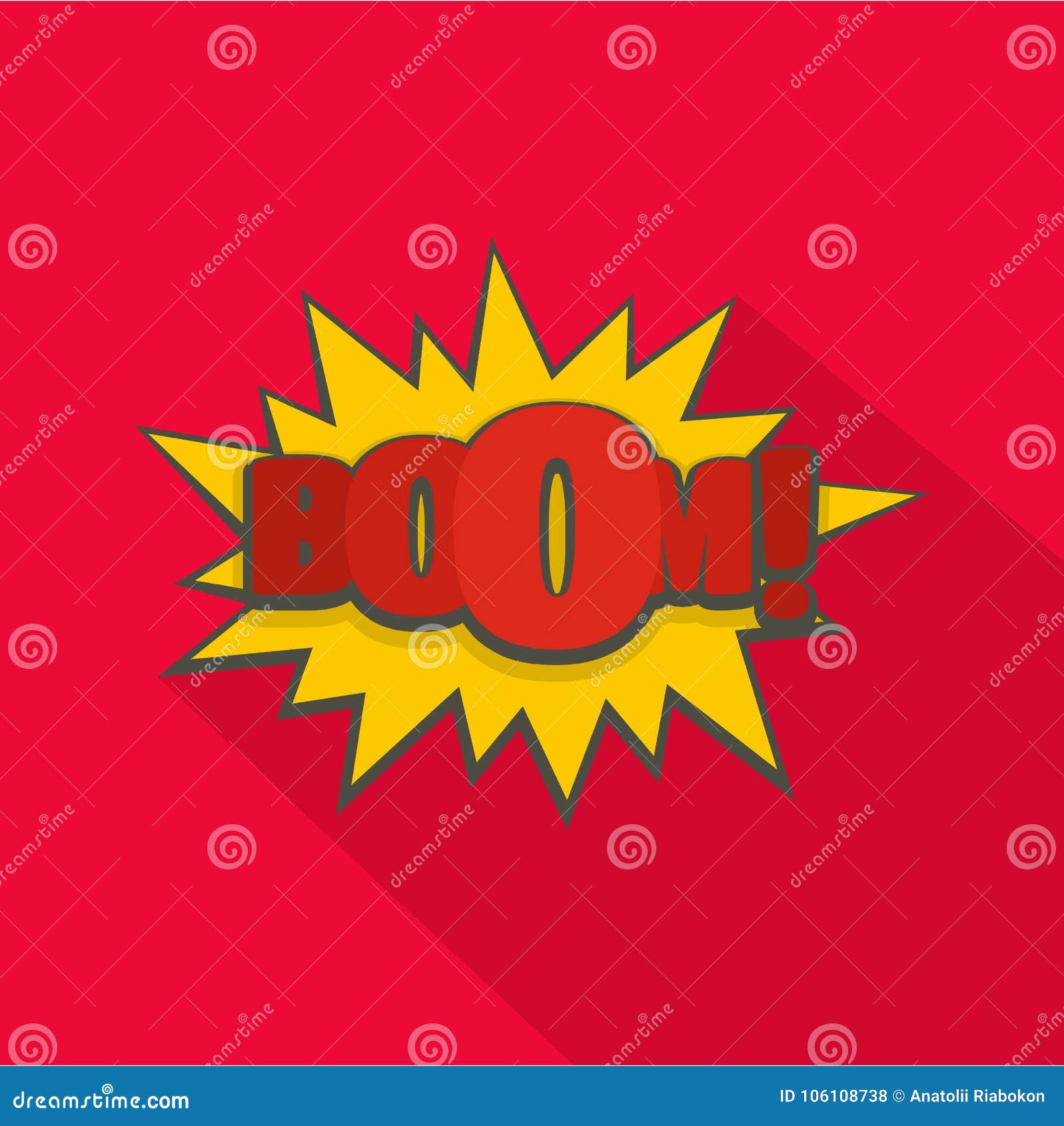Comic Boom Big Icon, Flat Style Stock Vector - Illustration of ...