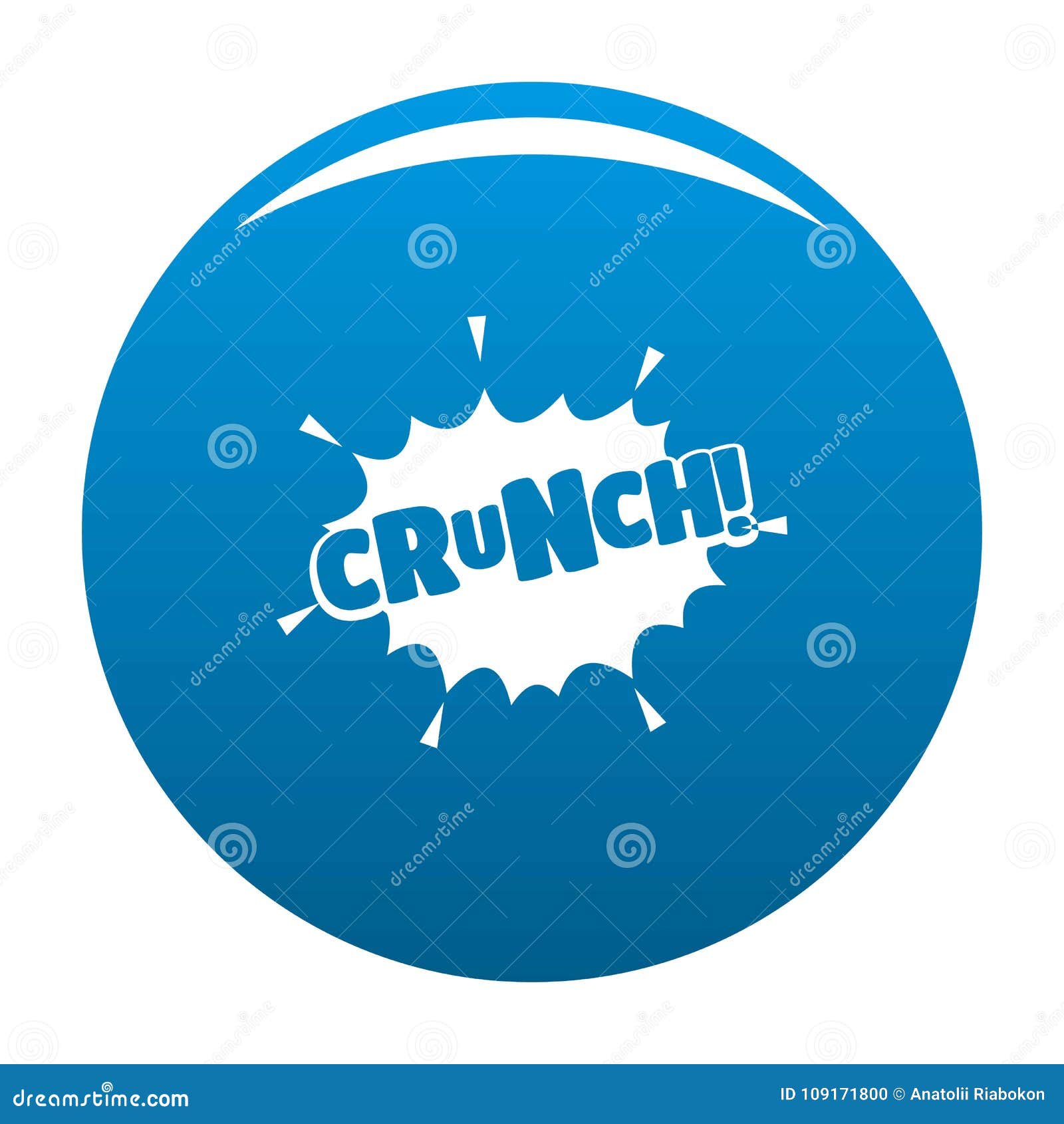 Comic Boom Crunch Icon Blue Vector Stock Vector - Illustration of icon ...
