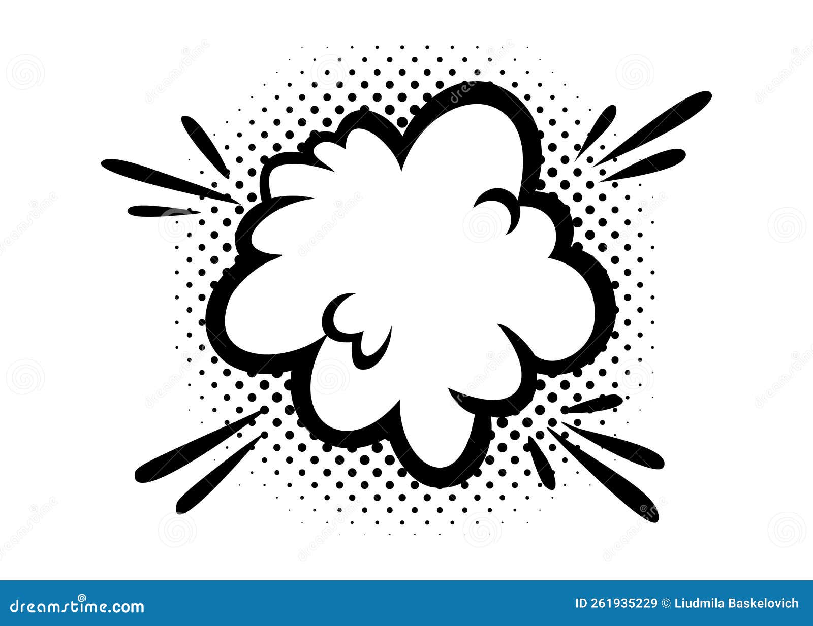 Comic Boom Effect Clouds. Set of Explosion Bubbles and Smoke Stock ...