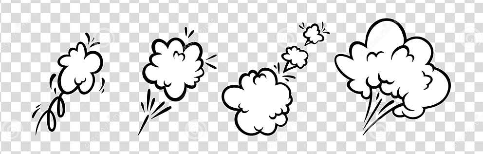 Comic Boom Effect Clouds. Set of Explosion Bubbles and Smoke Stock ...