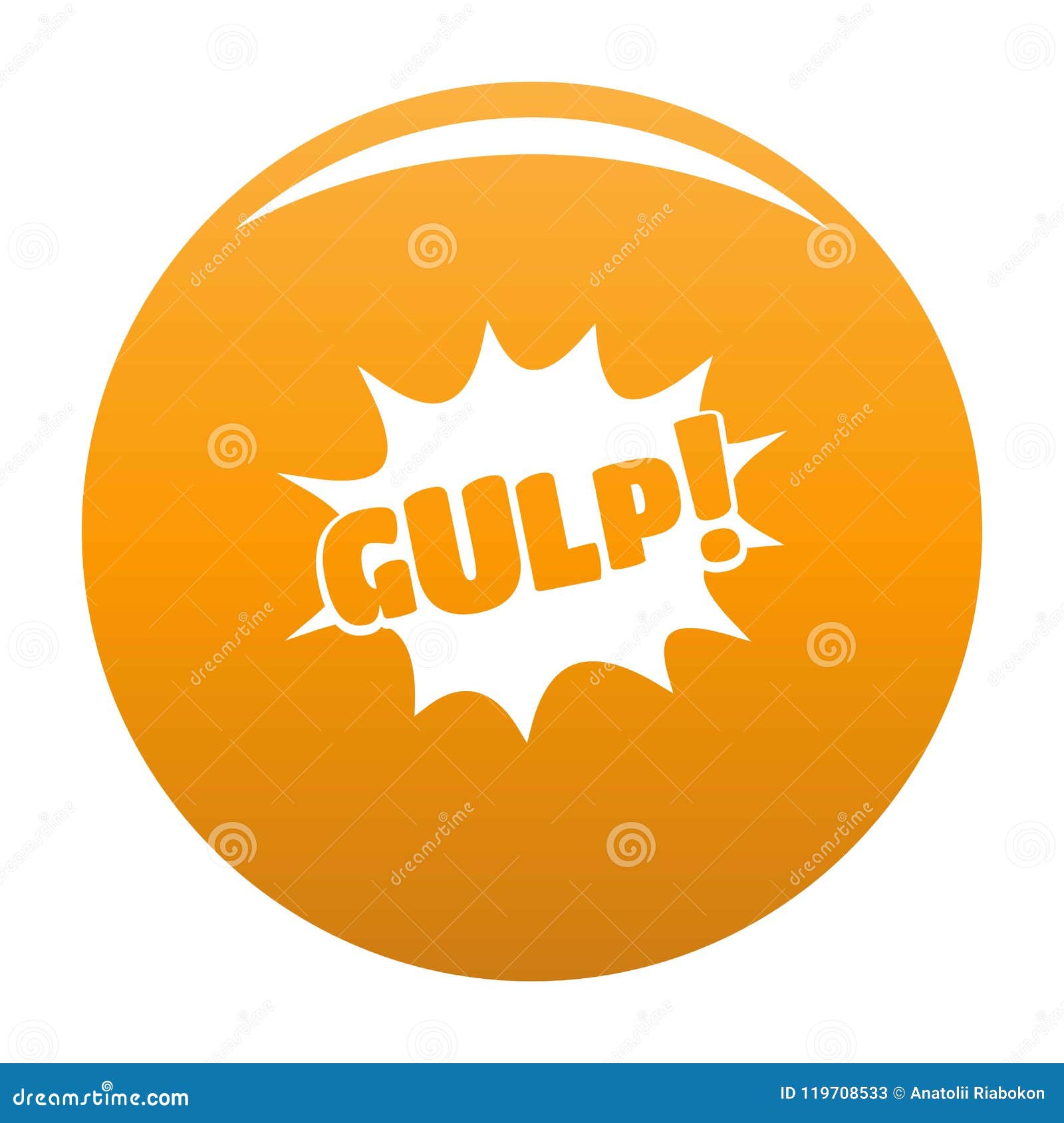 Comic Boom Gulp Icon Vector Orange Stock Vector - Illustration of ...