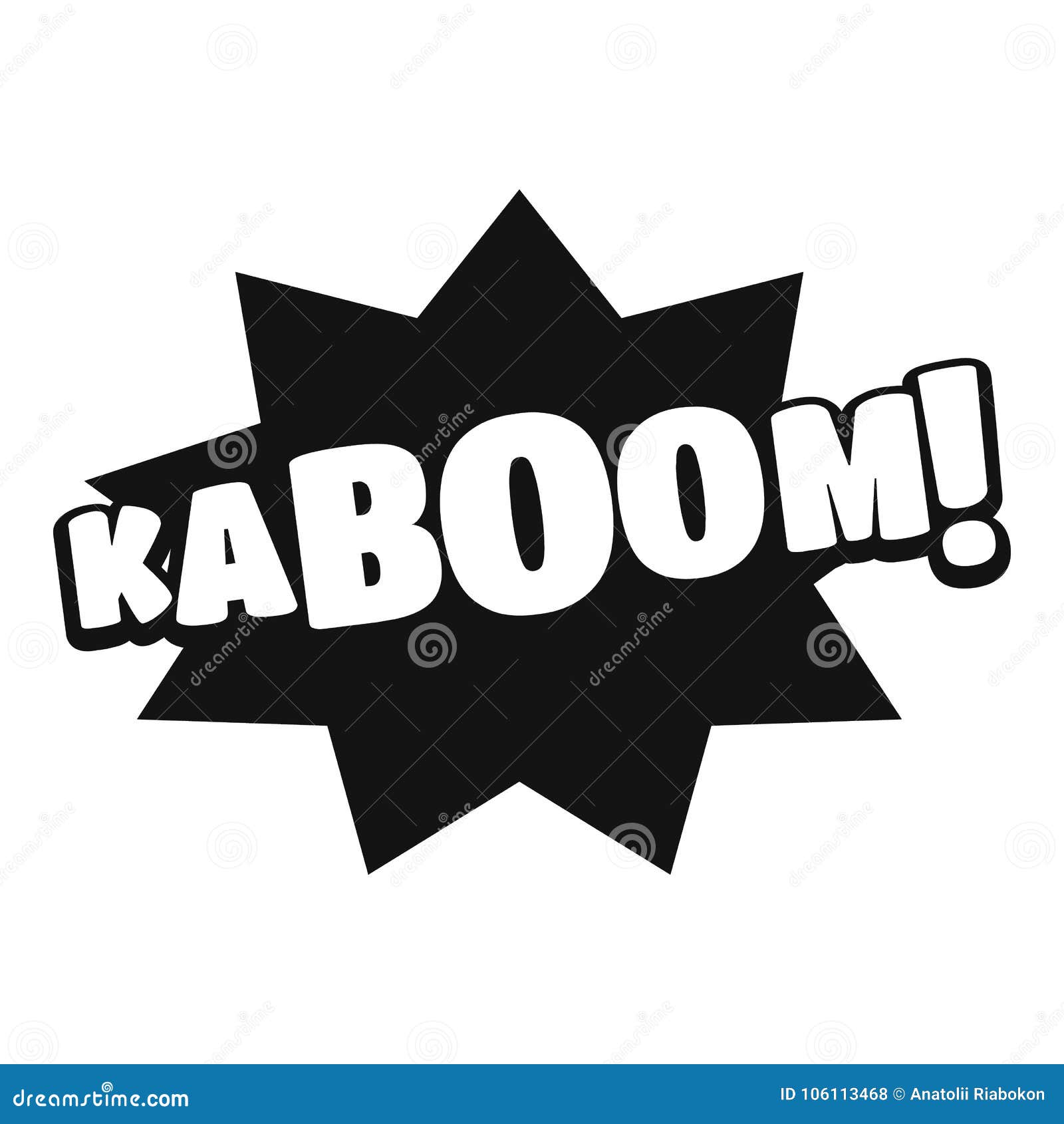 Comic Boom Kaboom Icon, Simple Black Style Stock Vector - Illustration ...
