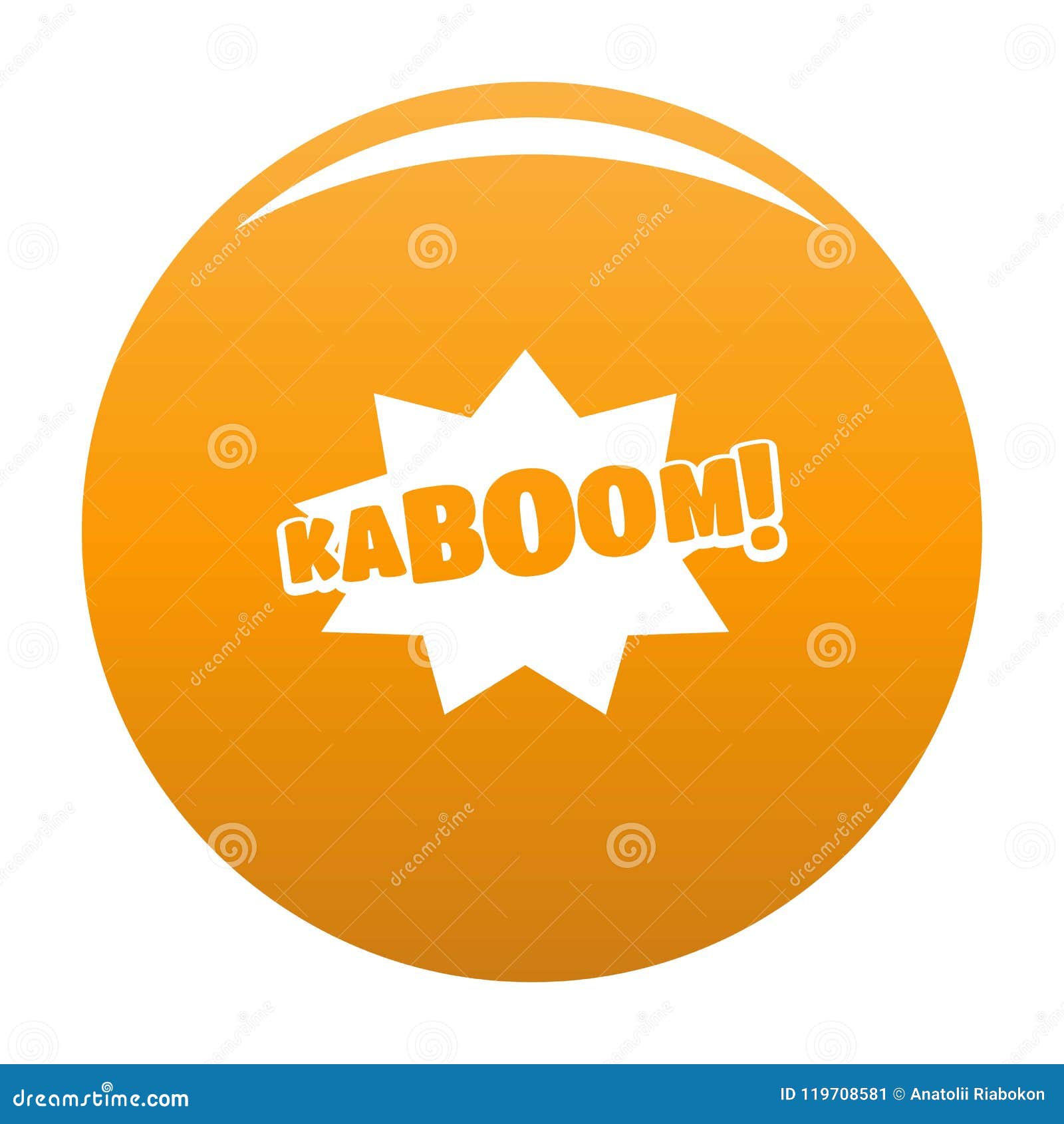 Comic Boom Kaboom Icon Vector Orange Stock Vector - Illustration of ...