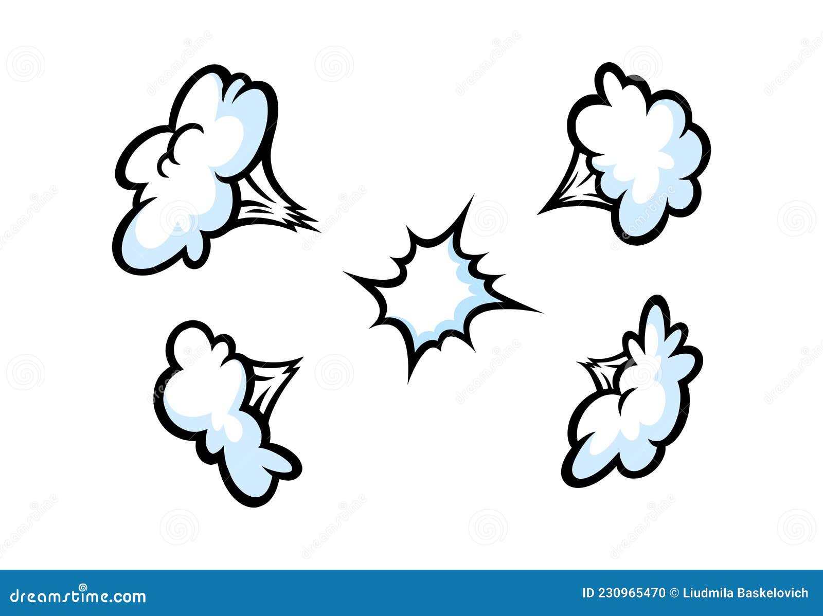 Comic Boom Smoke Effect. Puff and Burst Clouds for Surprising and ...