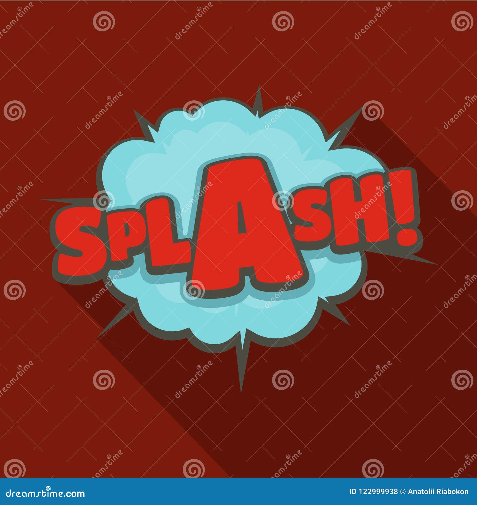 Comic Boom Splash Icon, Flat Style Stock Illustration - Illustration of ...