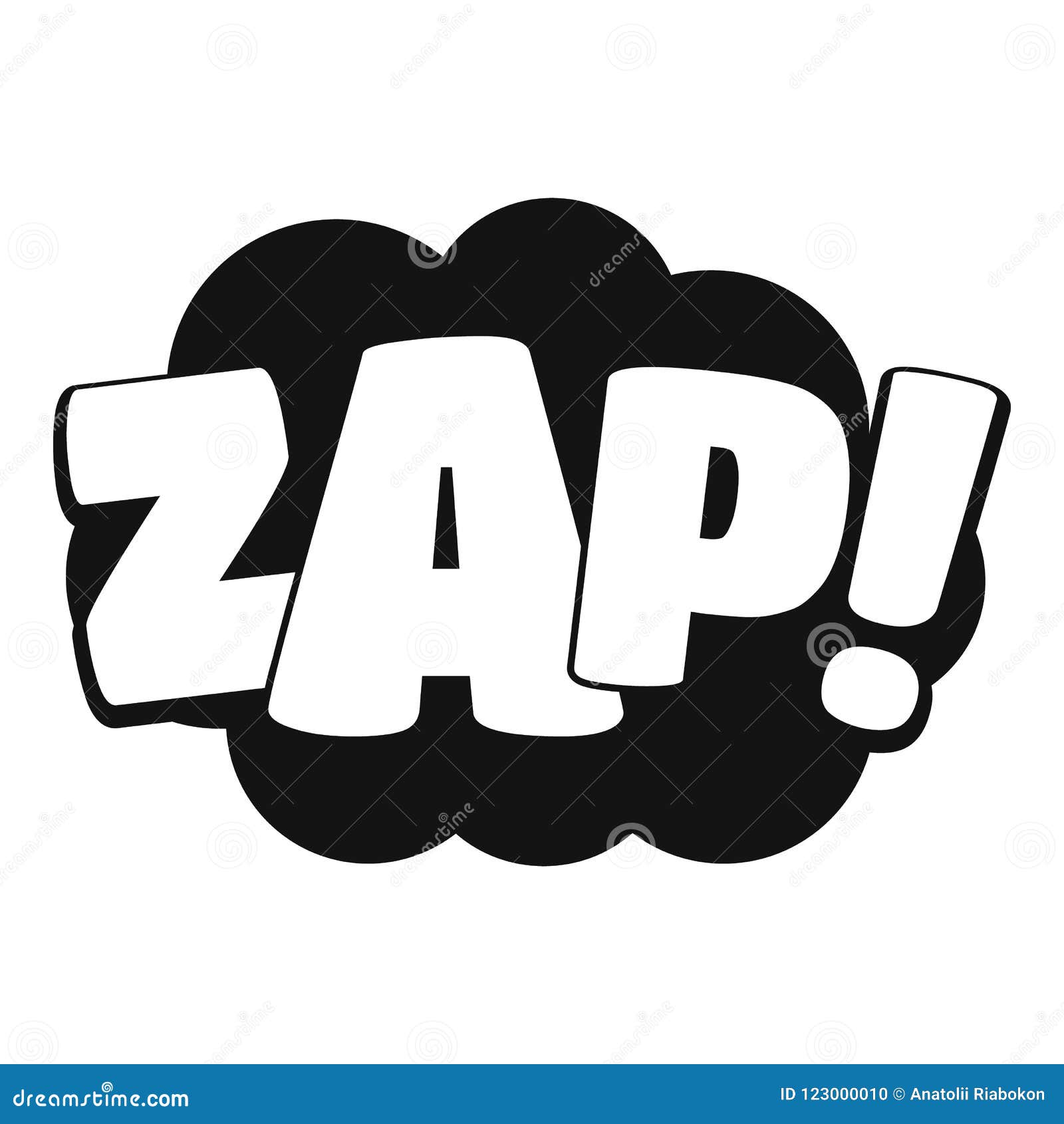 Comic Boom Zap Icon, Simple Black Style Stock Illustration ...