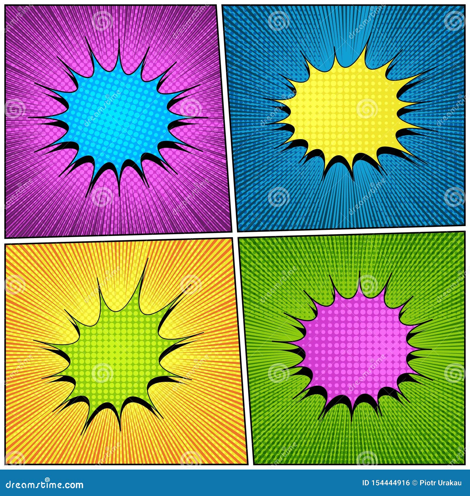 Comic Bright Backgrounds Concept Stock Vector - Illustration of cloud ...