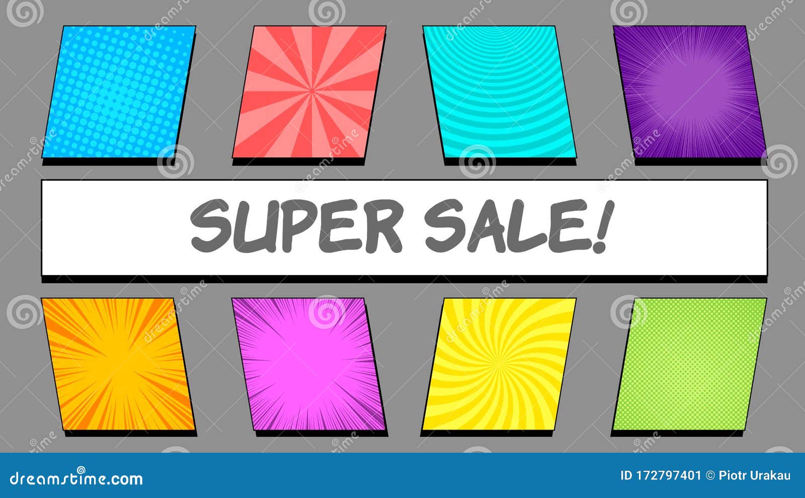 Comic Bright Banners Composition Stock Vector - Illustration of beam ...