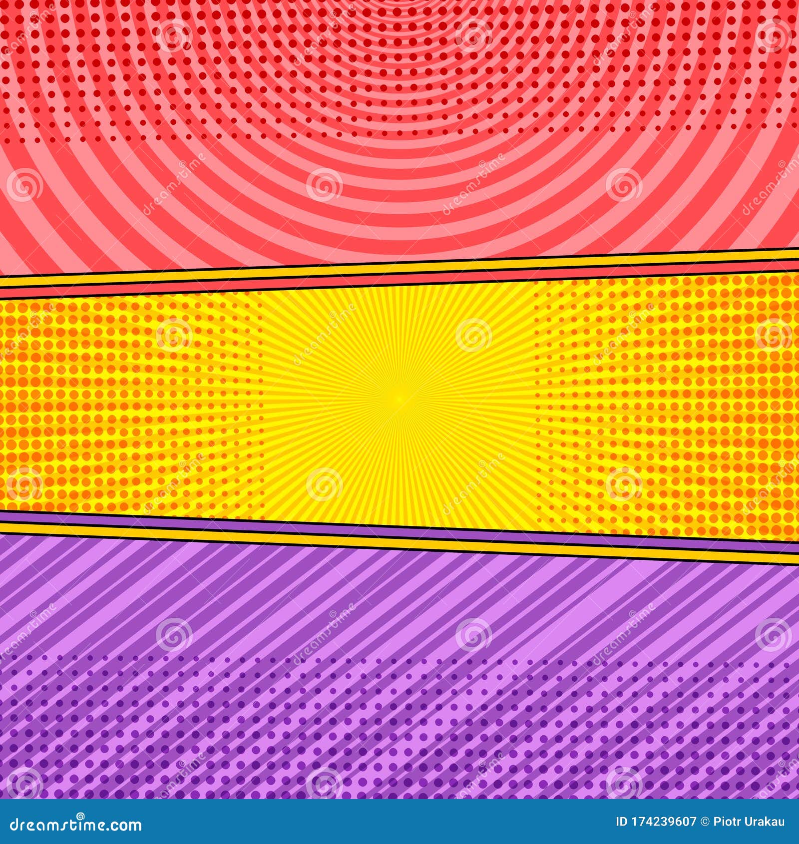 Comic Bright Colorful Banners Composition Stock Vector - Illustration ...