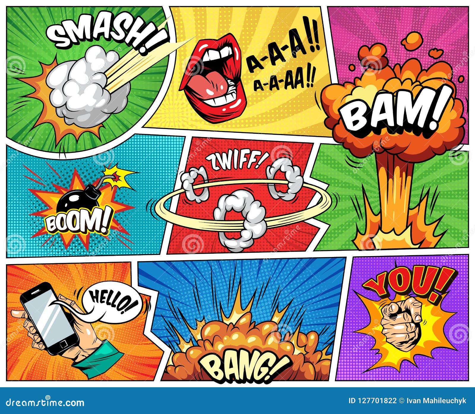 Comic bright composition stock vector. Illustration of inscription ...