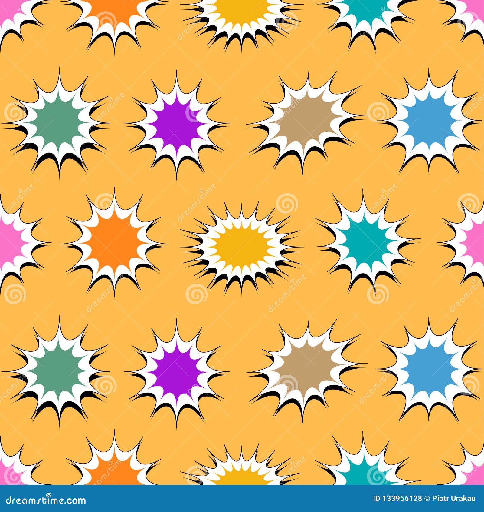 Comic Bright Elegant Seamless Pattern Stock Vector - Illustration of ...