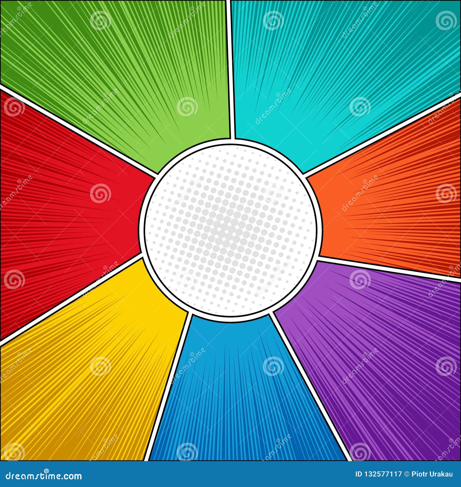 Lub Dub Comic Bright Template With Speech Bubbles On Colorful Frames ...