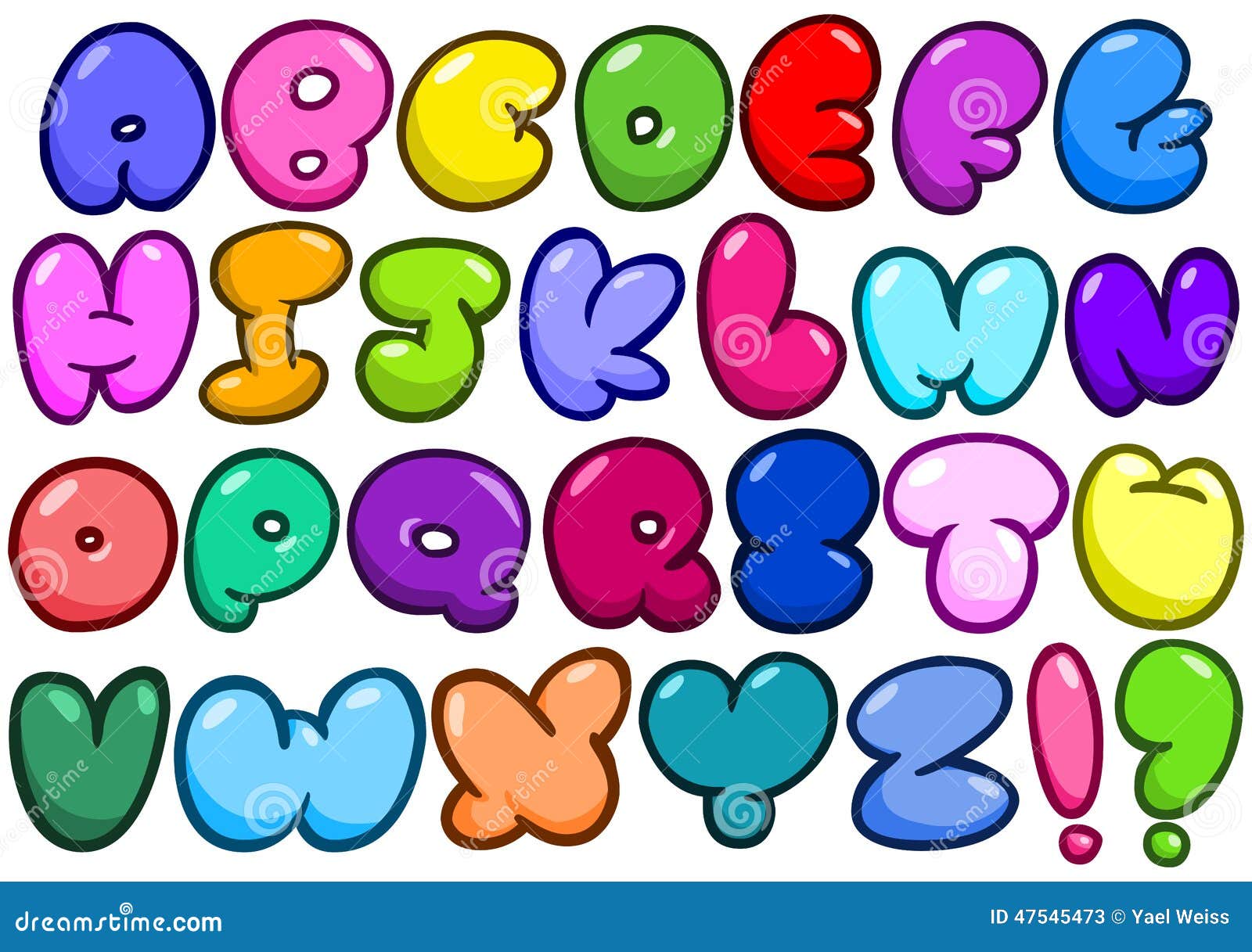 Comic bubble alphabet stock vector. Illustration of graffiti - 47545473
