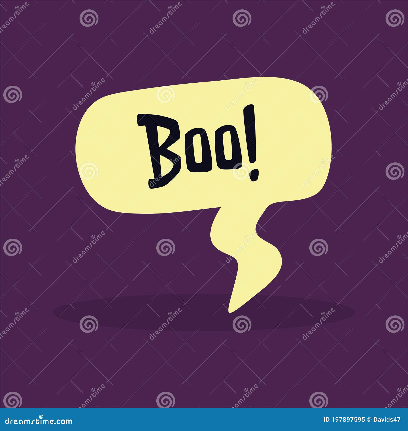 Comic Bubble Chat with Boo Message Stock Vector - Illustration of ...