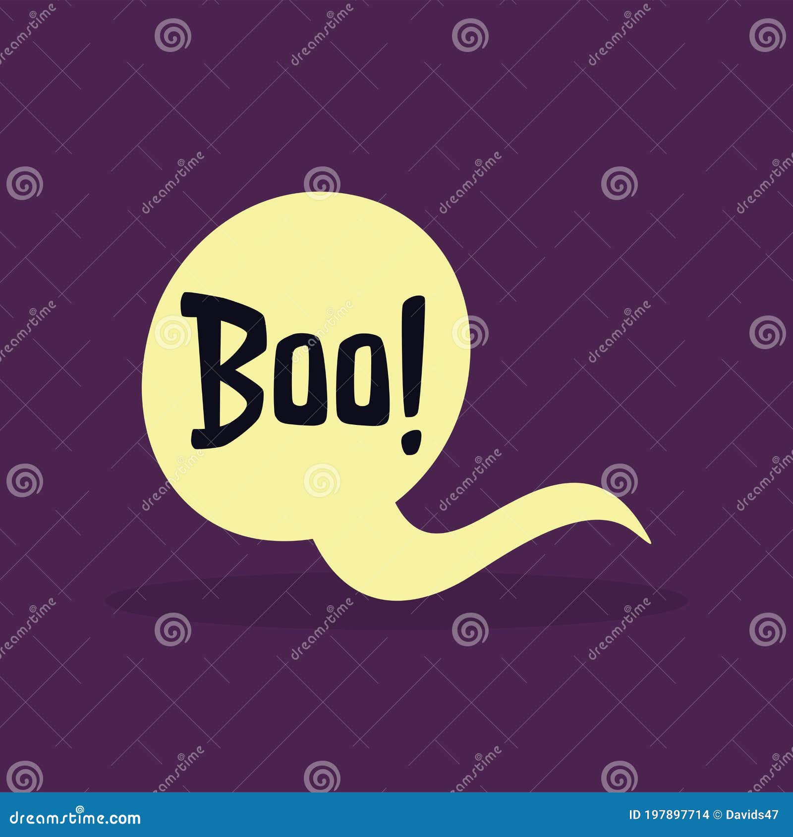 Comic Bubble Chat with Boo Message Stock Vector - Illustration of happy ...