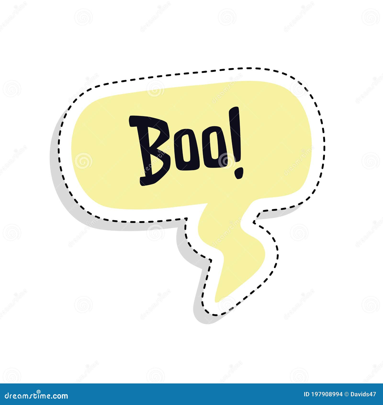 Comic Bubble Chat with Boo Message Stock Vector - Illustration of happy ...