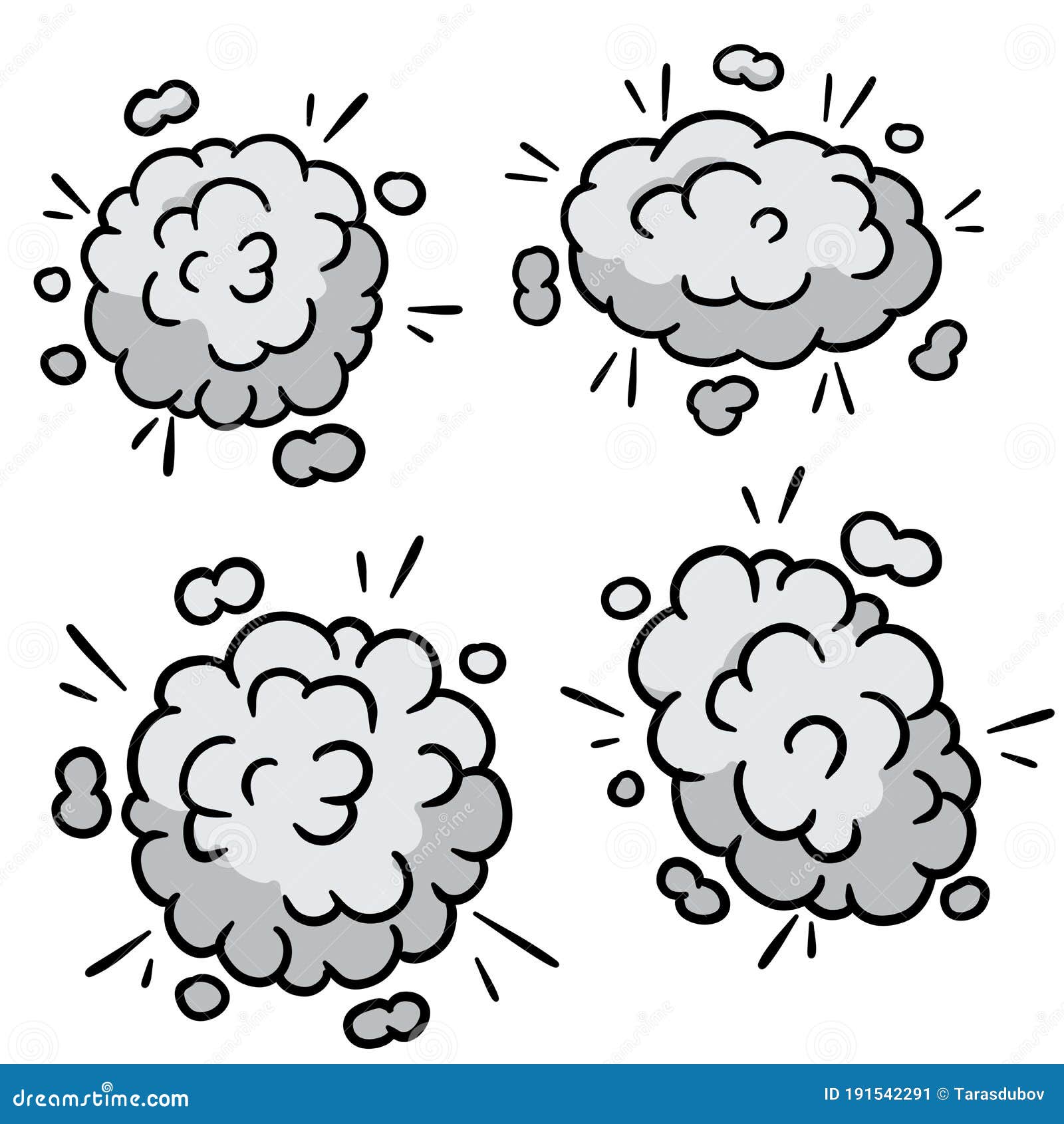 Comic Bubble Cloud. Cartoon Black and White Illustration. Set of Funny ...