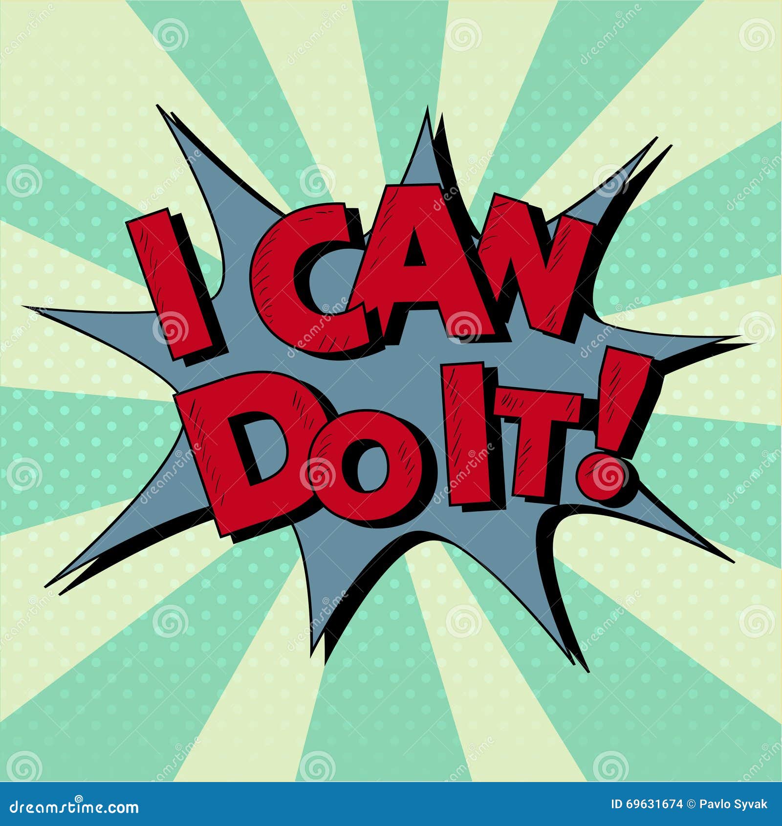 Comic Bubble. Expression I Can Do it Stock Vector - Illustration of ...