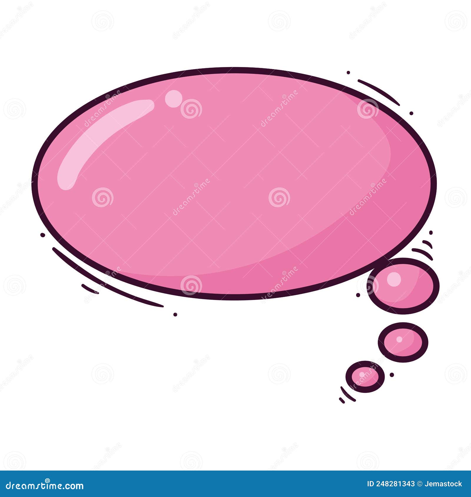 Comic bubble pink color stock vector. Illustration of colorful - 248281343