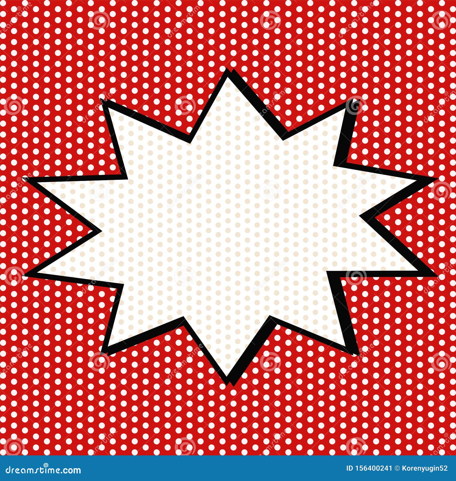 Comic Bubble in Pop Art Style on Red Dot Background. Vector ...