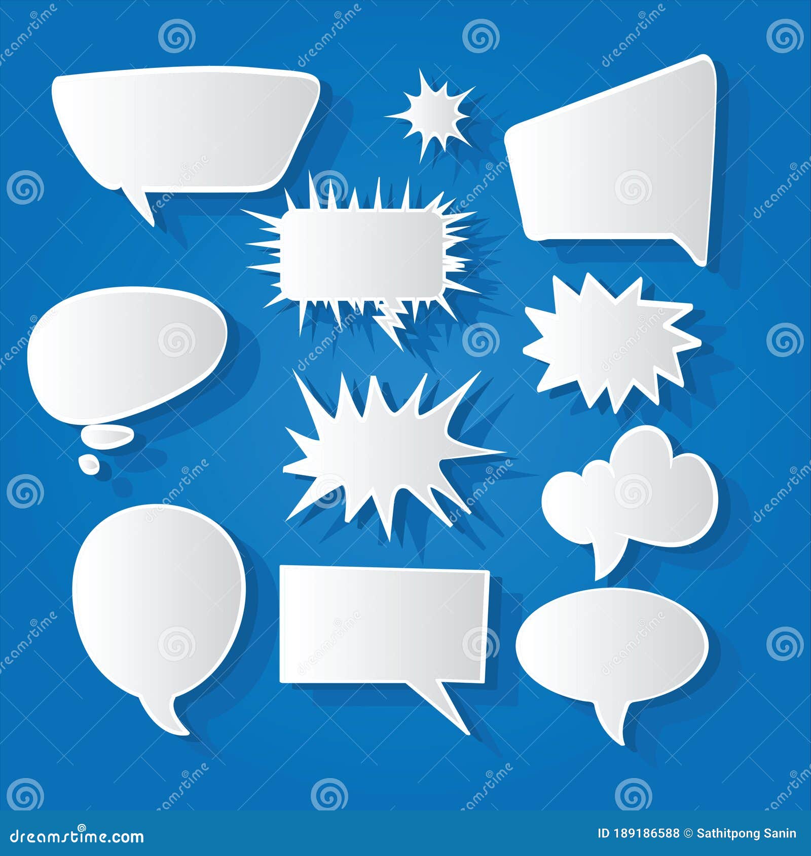 Comic Bubble Speech Balloons Speech Cartoon Vector Illustration ...