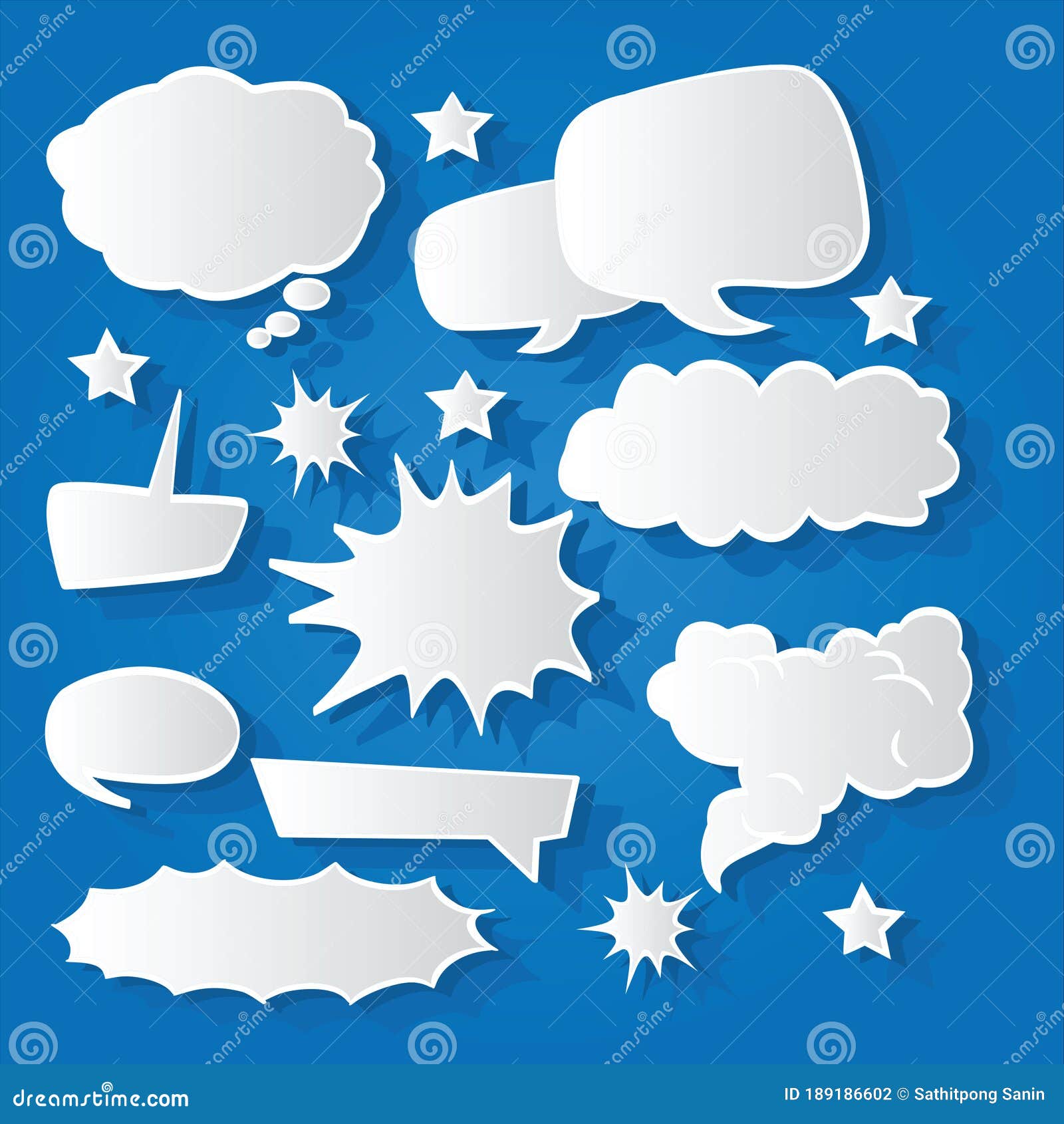 Comic Bubble Speech Balloons Speech Cartoon Vector Illustration ...