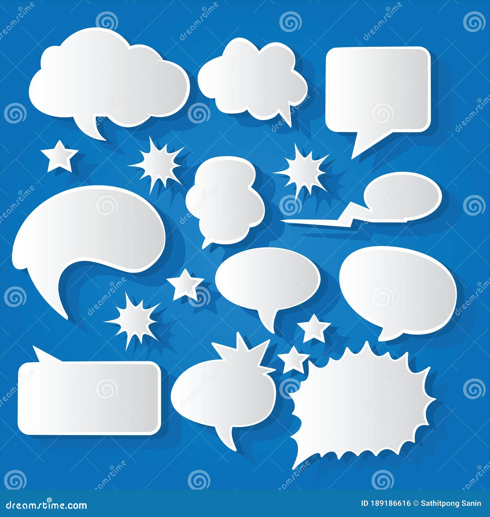 Comic Bubble Speech Balloons Cartoon Speech Vector Editorial Photo ...