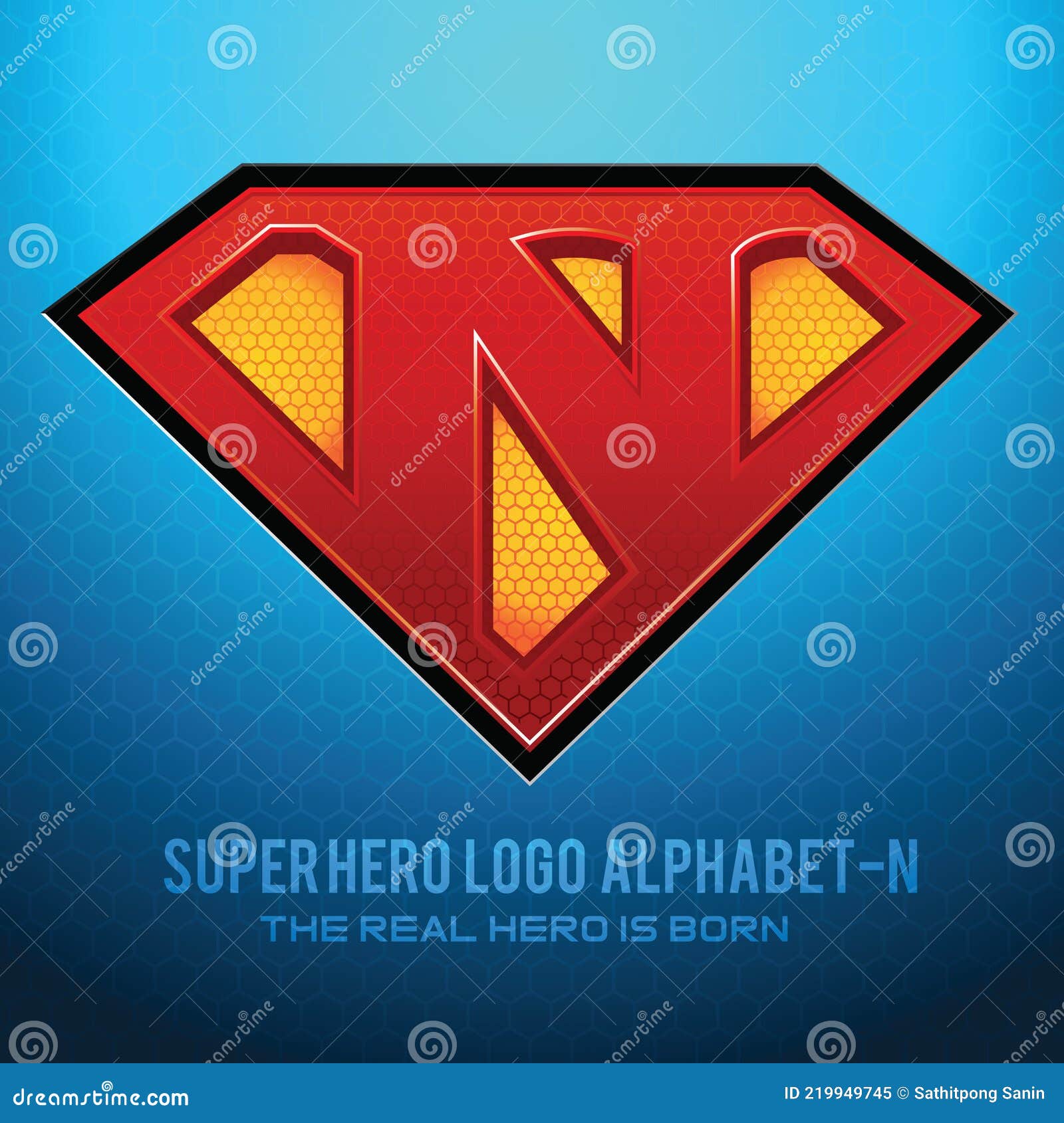 Superhero Logo Icon with Letter N Illustration Vector Editorial Image ...