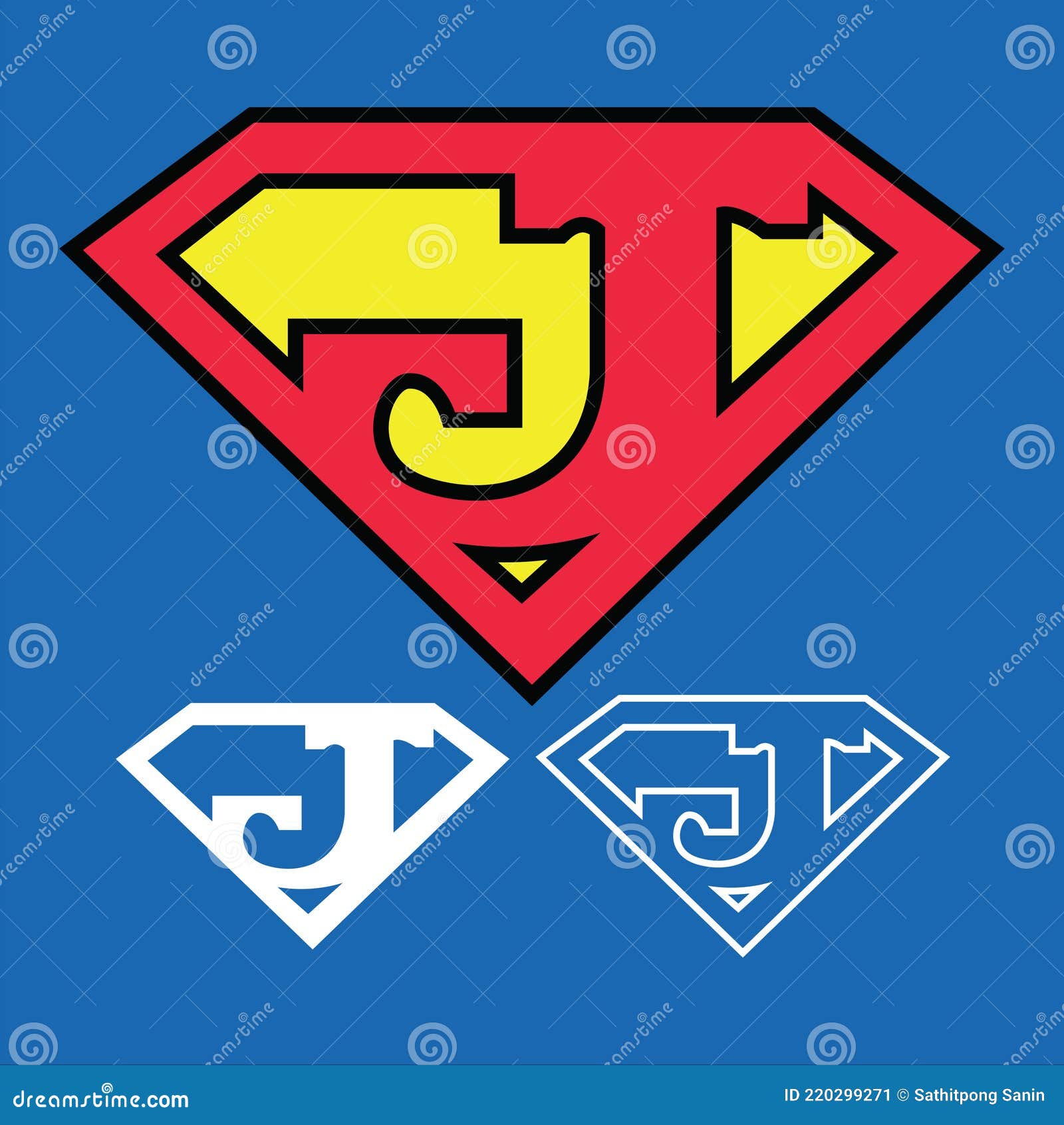 Superhero Logo Icon with Letter J Illustration Vector Stock Vector ...