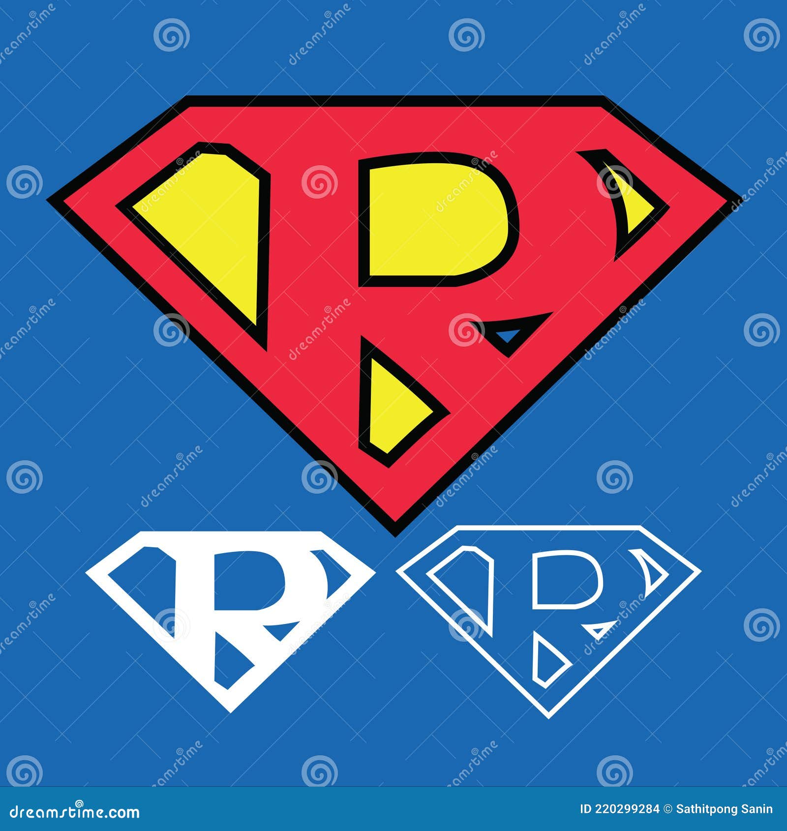 Superhero Logo Icon with Letter R Illustration Vector Editorial Stock ...