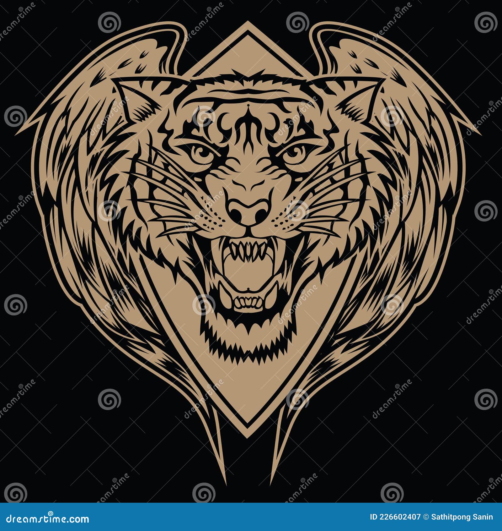 Vector Tiger Head Wings Logo Wing Brand And Logotype Wing Bird Winged ...