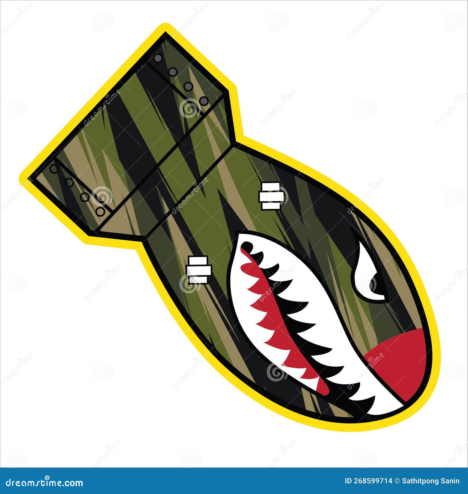 Air Bomb Flying Tiger Shark Mouth Sticker Vinyl Camo Vector ...