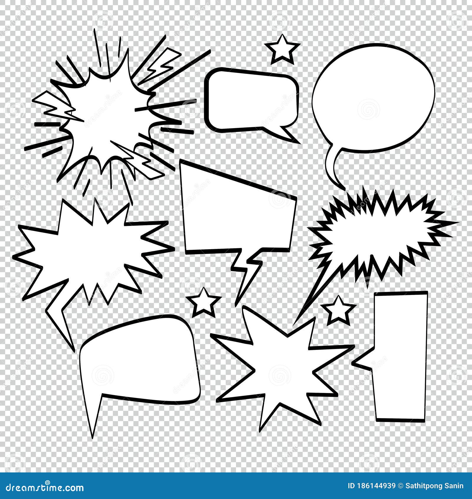Comic Bubble Speech Balloons Speech Cartoon Speech Vector Illustrator22 ...