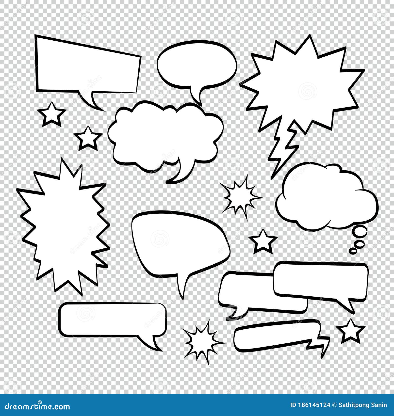 Comic Bubble Speech Balloons Speech Cartoon Speech Vector Illustrator ...
