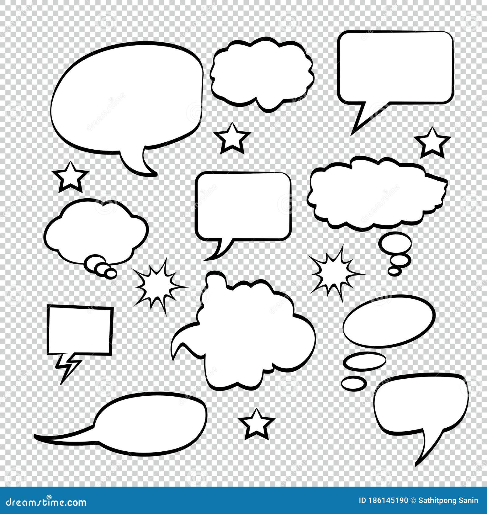 Comic Bubble Speech Balloons Speech Cartoon Speech Vector Illustrator ...