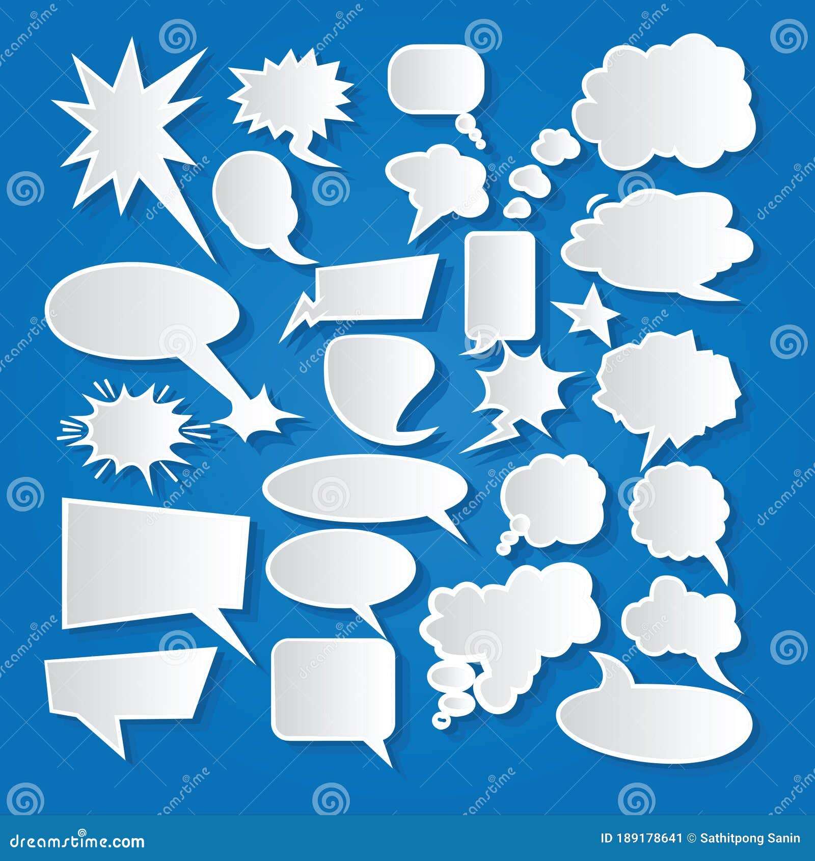 Comic Bubble Speech Balloons Speech Cartoon Speech Vector Stock Vector ...