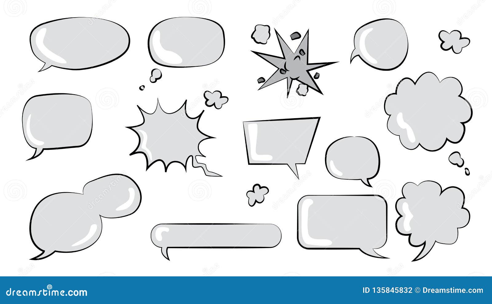 Draw Vintage Comics Bubbles Stock Illustration - Illustration of hand ...